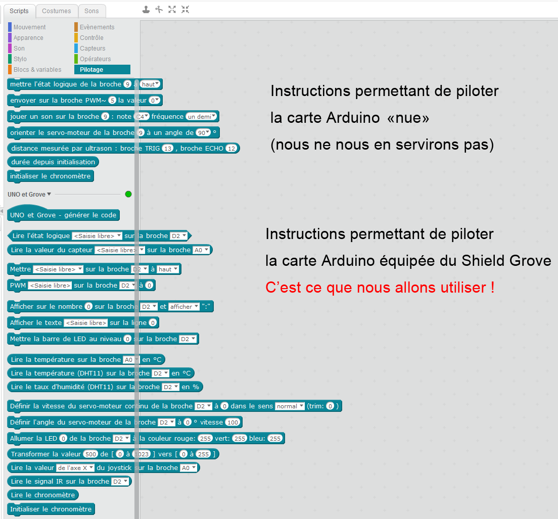 Projet « Domotique » – Séance 3 Introduction à Scratch et Arduino — Pixees