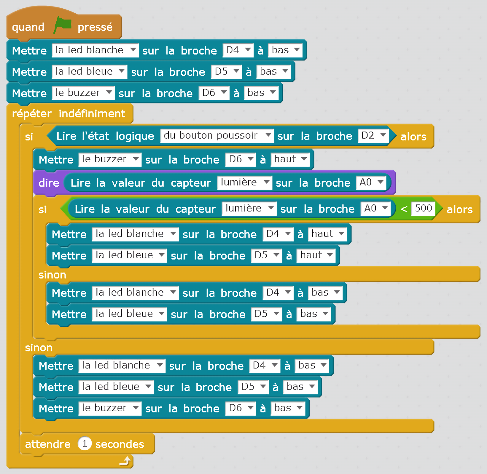 Projet « Domotique » – Séance 5 Comportements complexes — Pixees