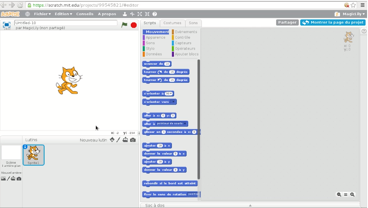Découvrir l’interface de Scratch — Pixees